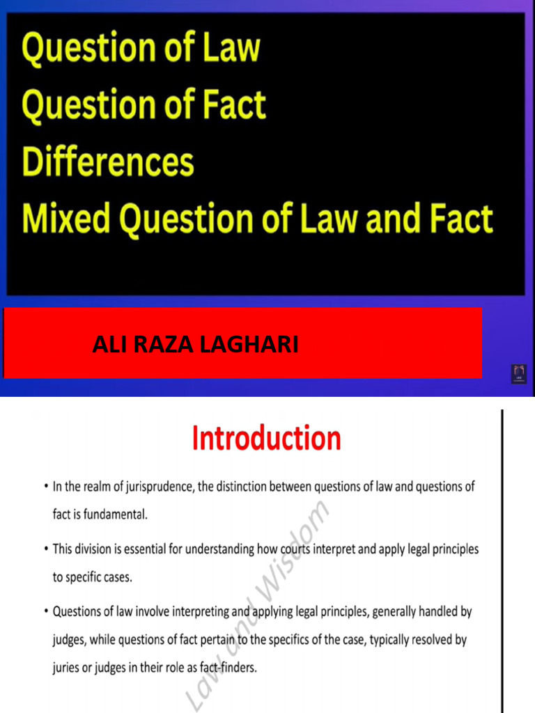 Question of Law and Question of Facts | PDF