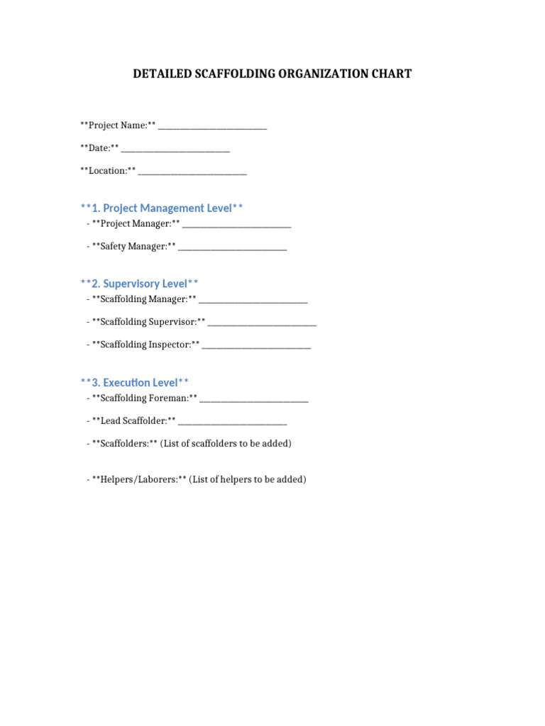 Detailed Scaffolding Organization Chart | PDF