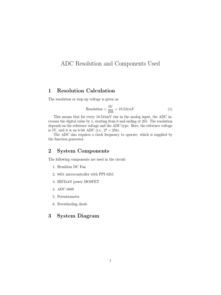 ADC Resolution Calculation Explained | PDF