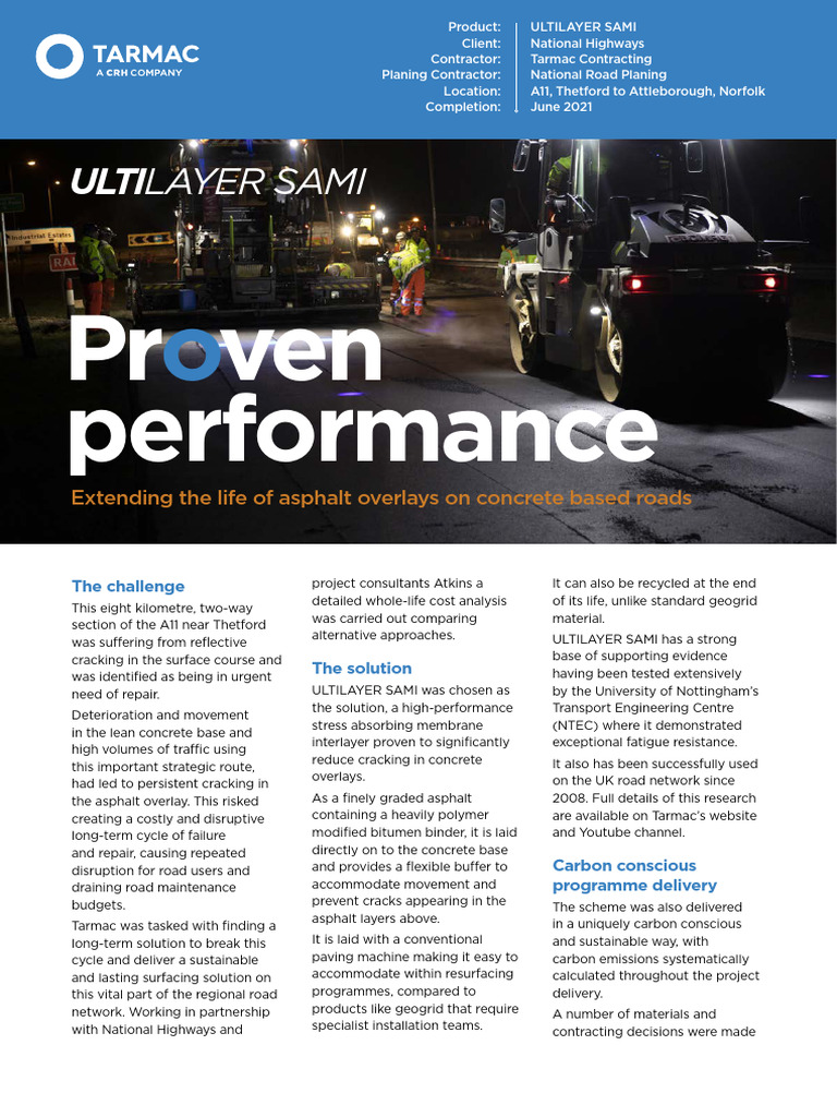 A11 Thetford: ULTILAYER SAMI Solution | PDF | Road Surface | Materials