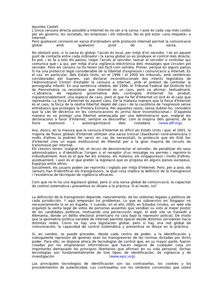 Apuntes Castell | PDF