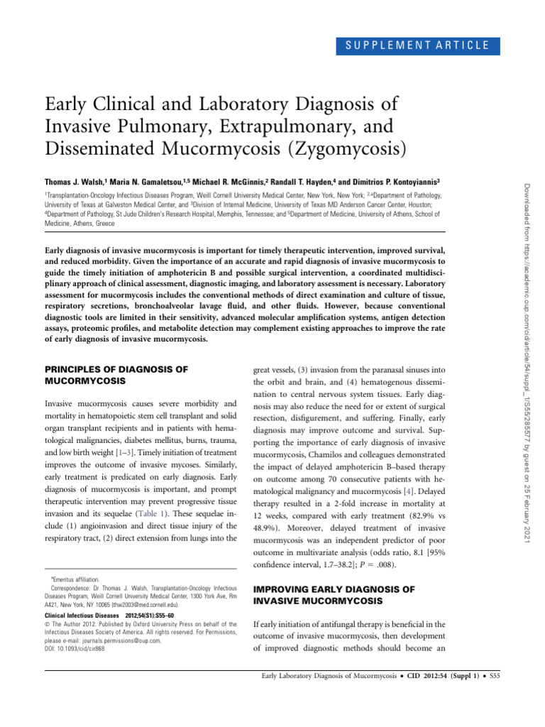 Early Clinical and Laboratory Diagnosis of Invasive Pulmonary ...