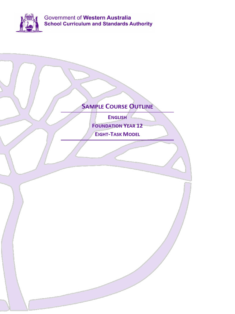 English Foundation Year 12 Sample Course Outline 8 Task Model | PDF ...