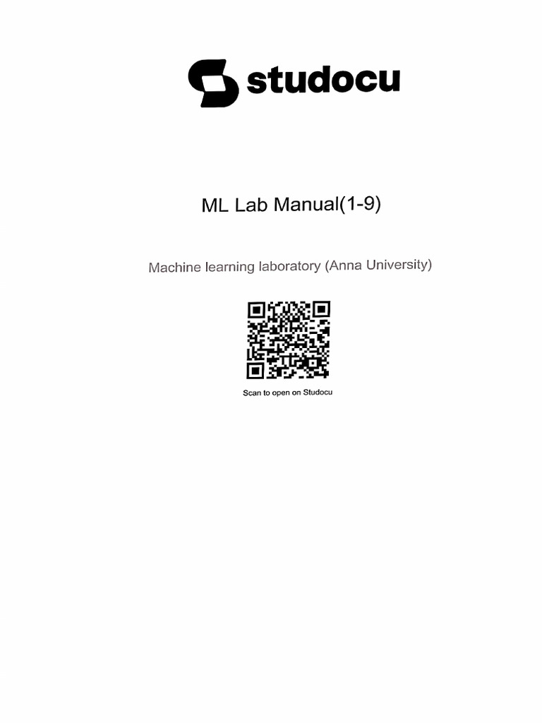ML Lab Manual1 9 | PDF