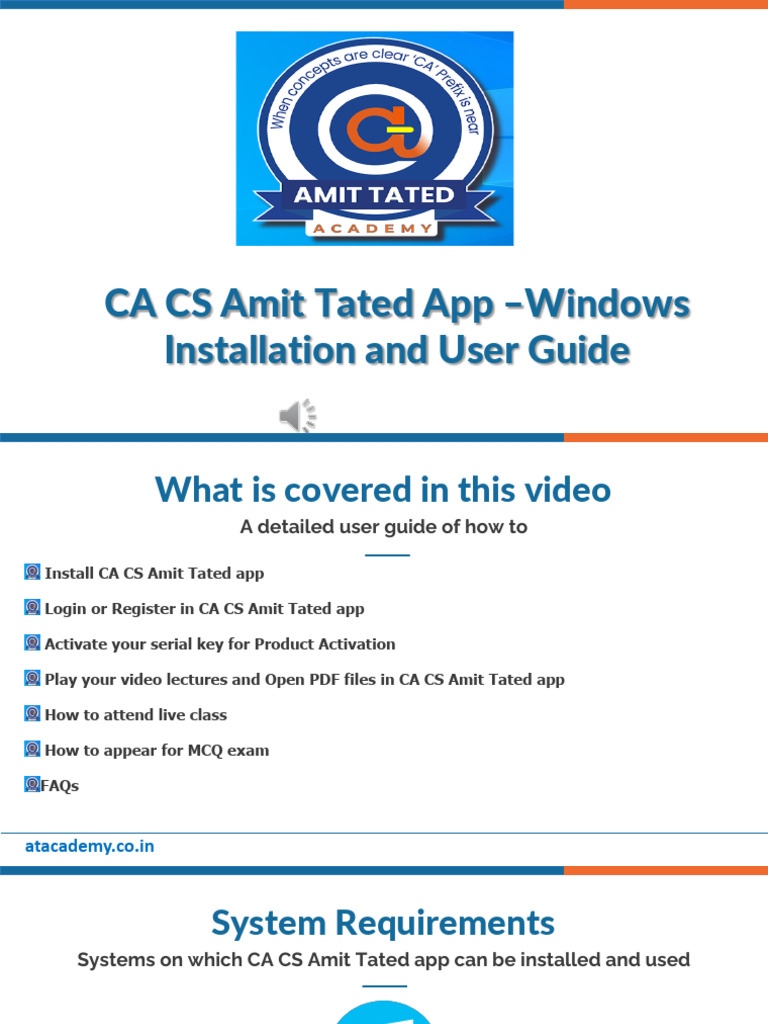 CA CS Amit Tated App Installation Guide | PDF | Microsoft Windows | Usb Flash Drive