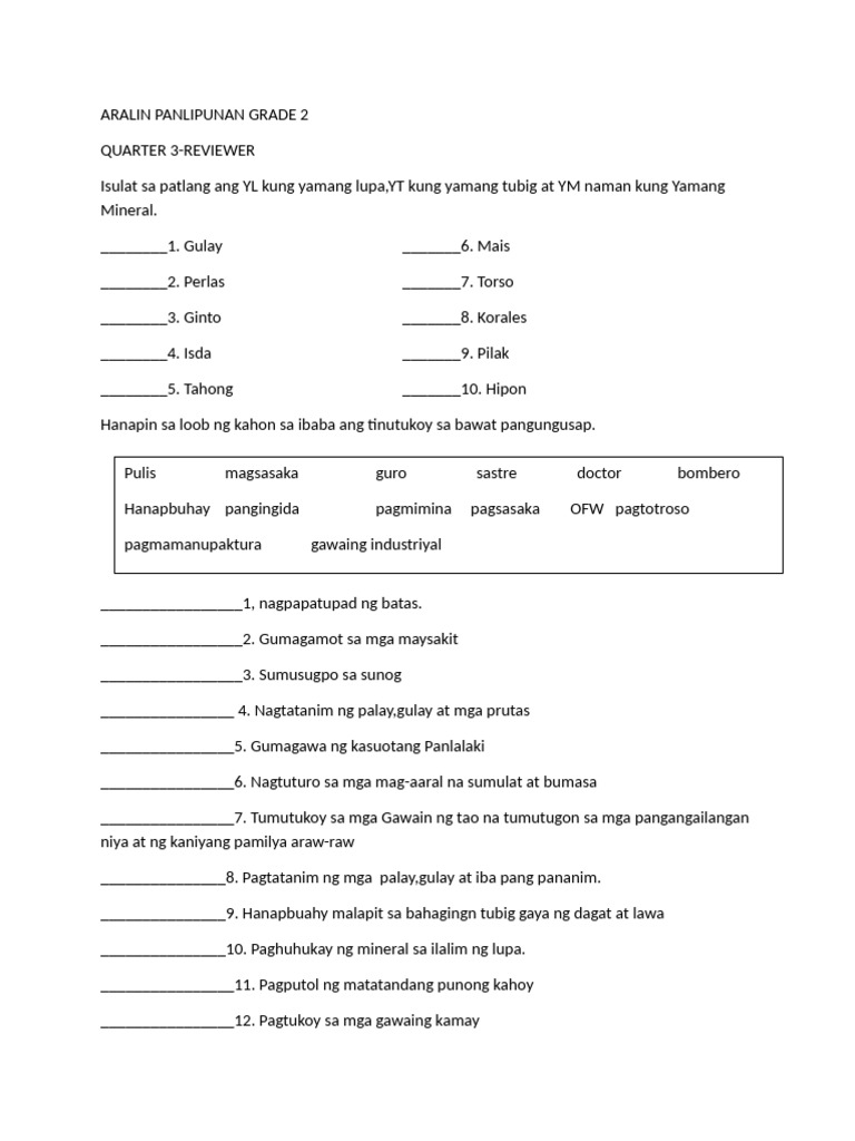Aralin Panlipunan Grade 2 | PDF