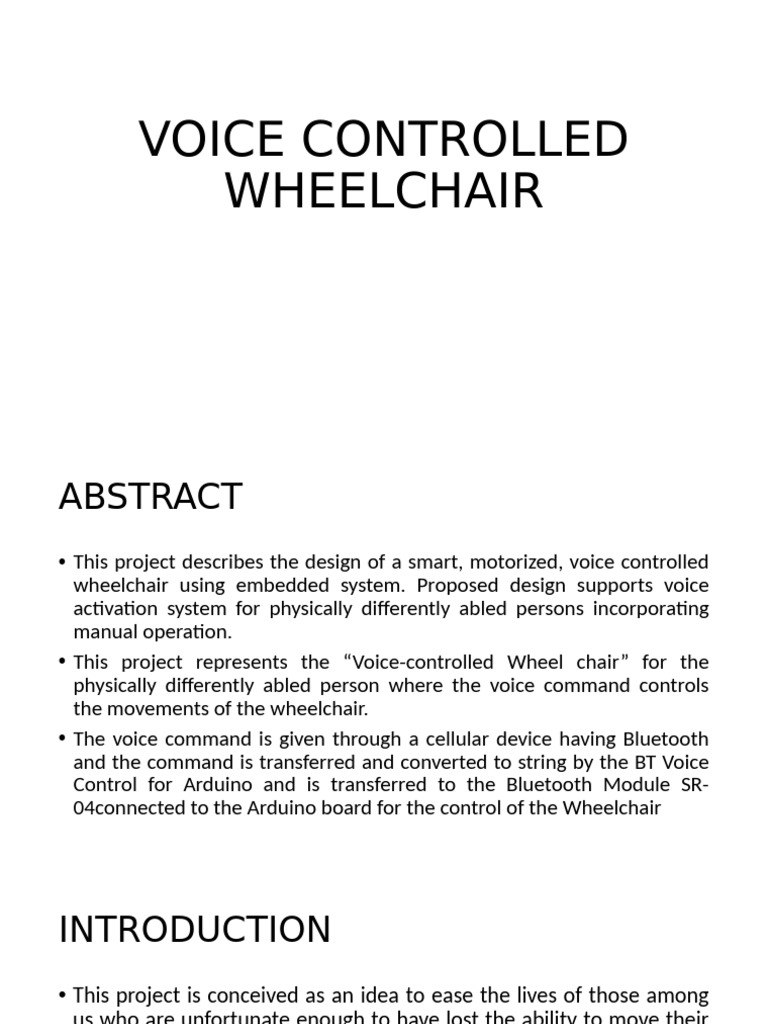 Voice-Controlled Wheelchair Design | PDF