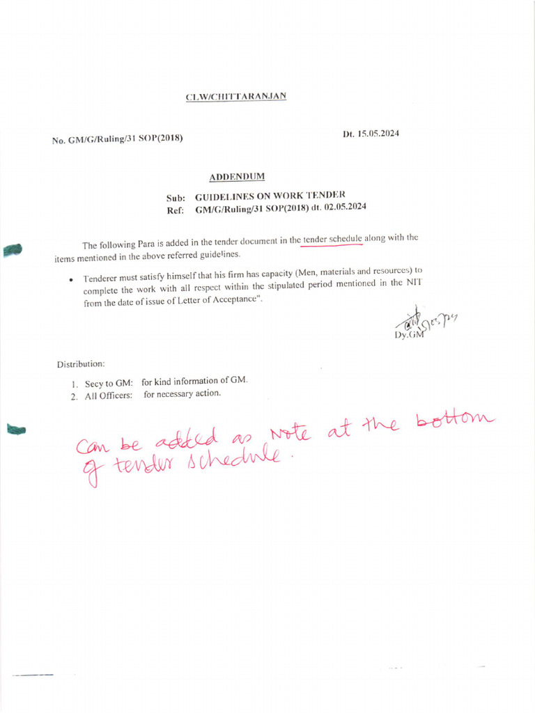 Guidelines on Works Tender | PDF