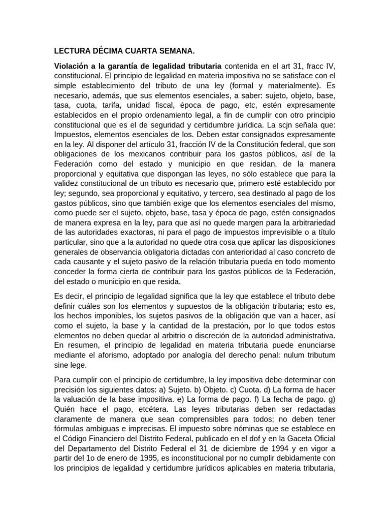 LECTURA DÉCIMA CUARTA SEMANA | PDF | Impuestos | Gobierno