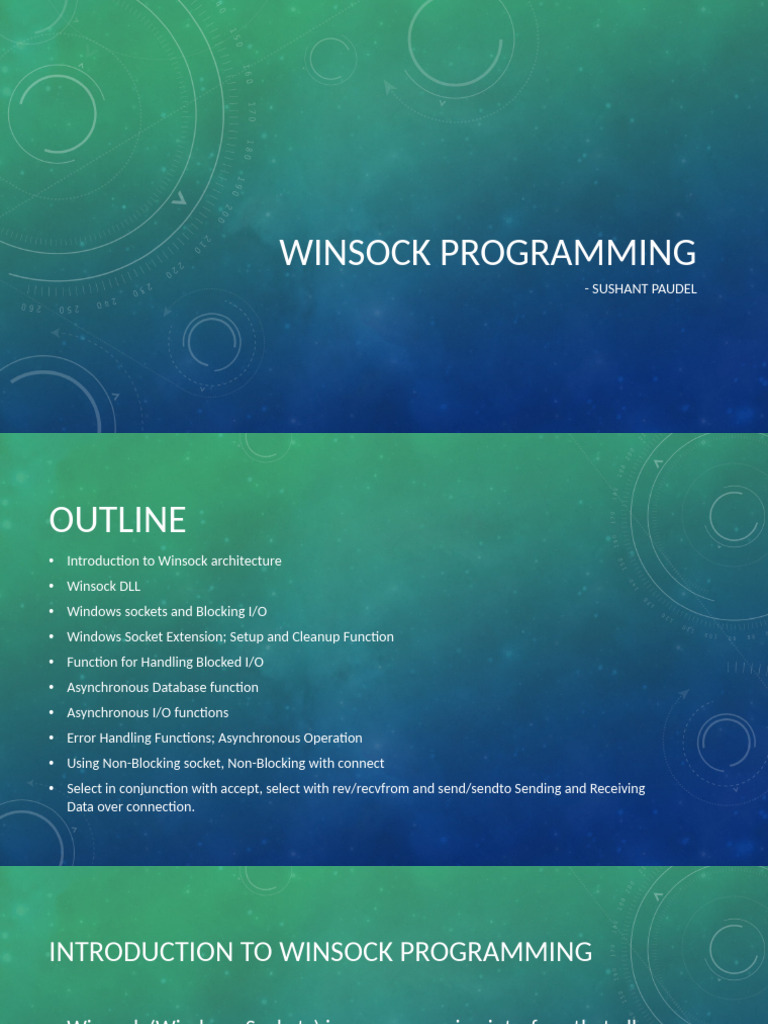 Winsock Programming Overview | PDF | Computer Engineering | Computer Data