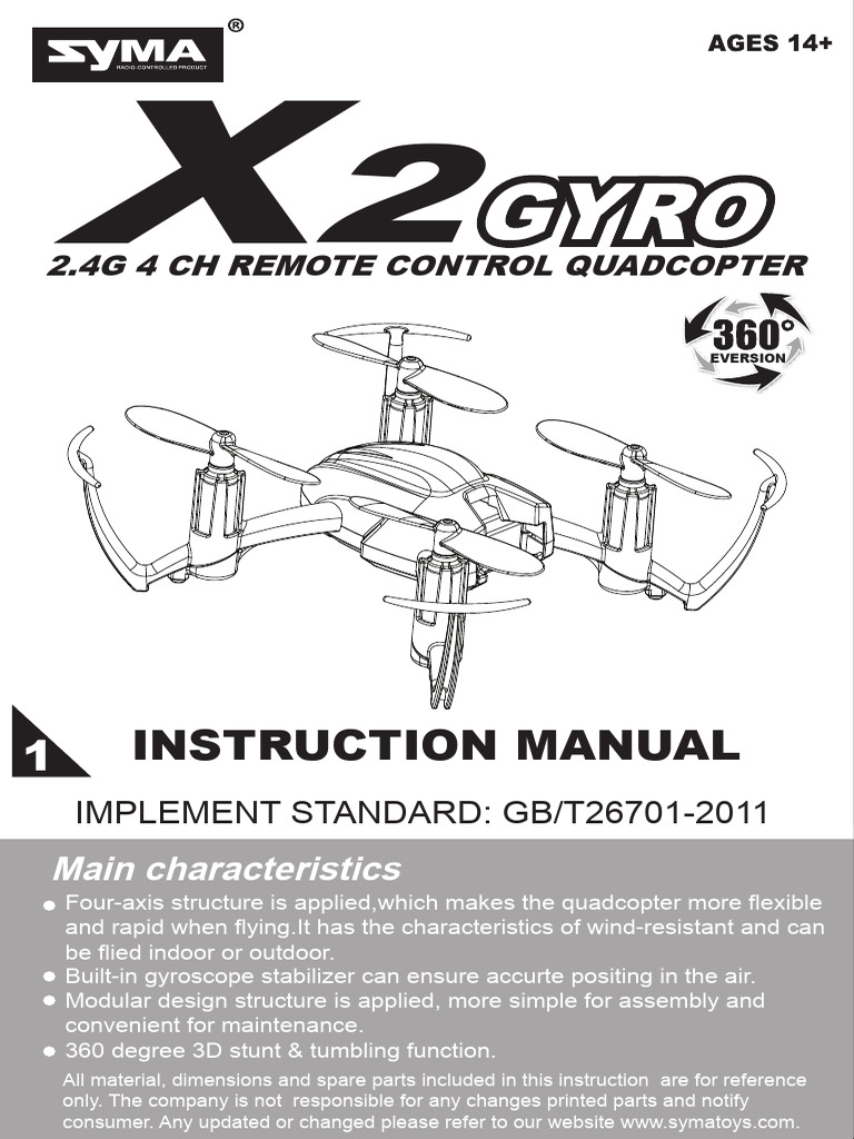 X2 Quadcopter Instruction Manual | PDF