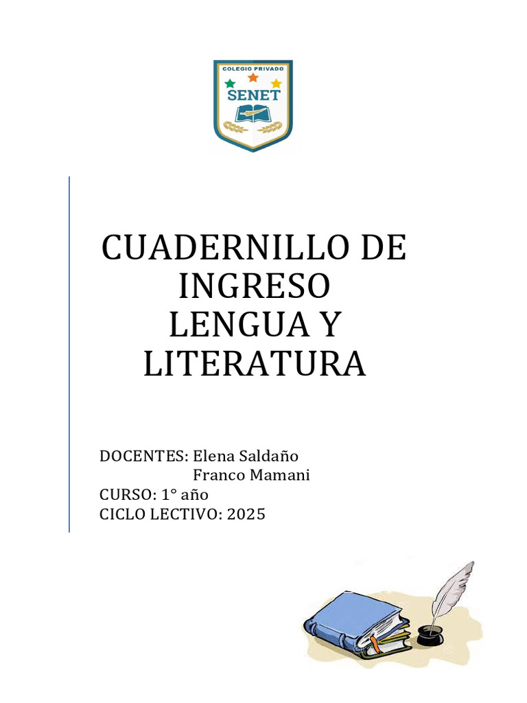Cuadernillo de Ingreso - Lengua y Literatura 2025 | PDF | Astronautas