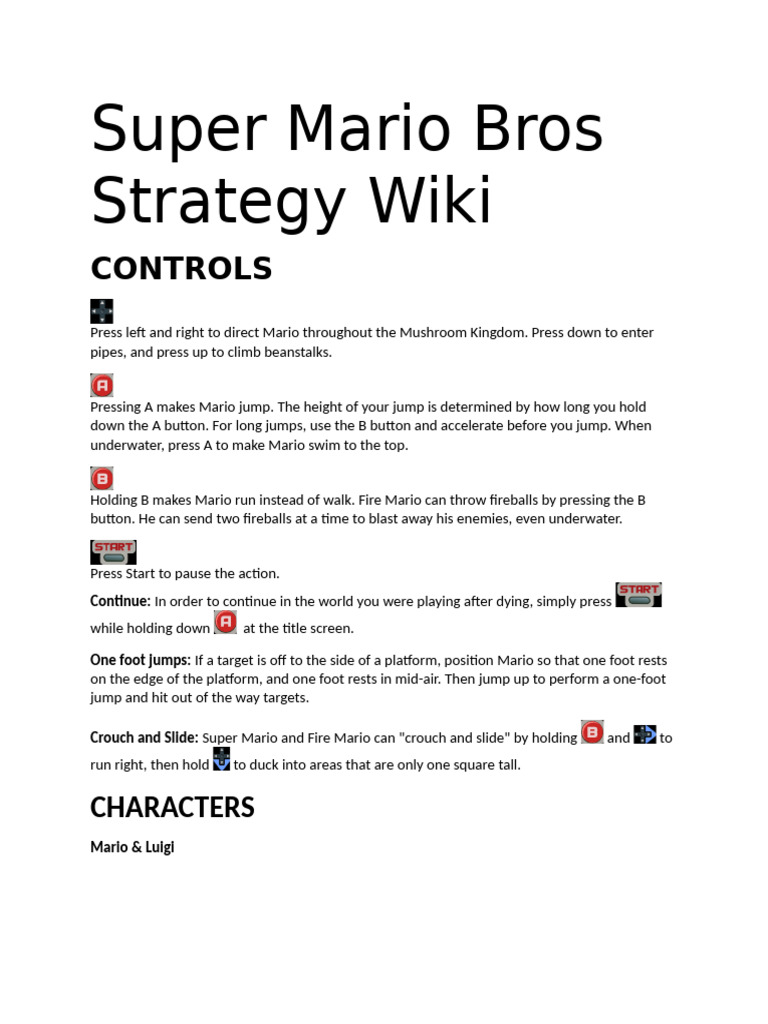 Super Mario Bros Strategy Wiki | PDF | Mario | Nintendo