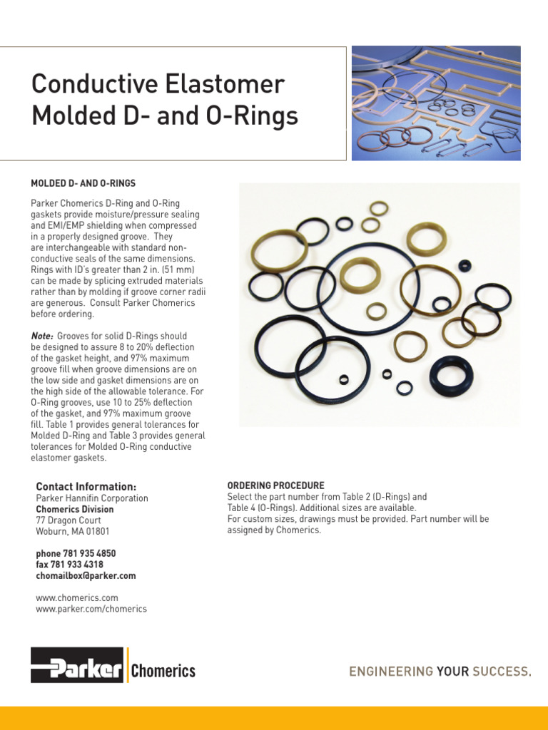 Parker Chomerics Conductive Elastomer Molded D and O Rings | PDF
