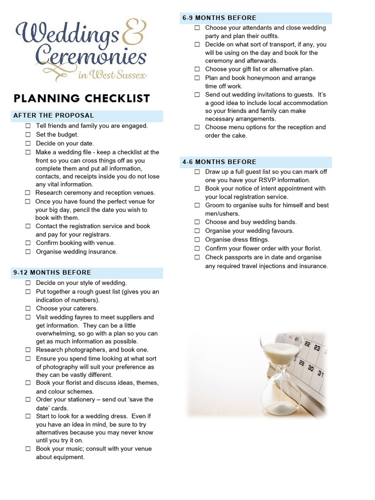 ceremonies_planning_checklist | PDF | Wedding | Rites Of Passage
