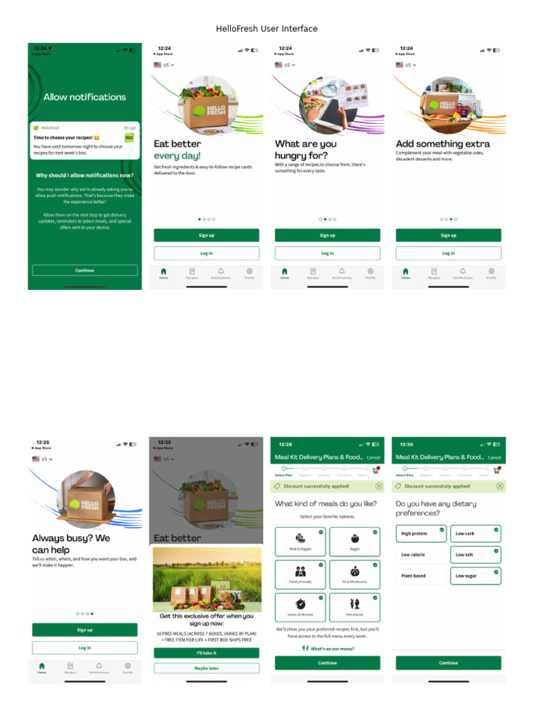 HelloFresh User Interface | PDF