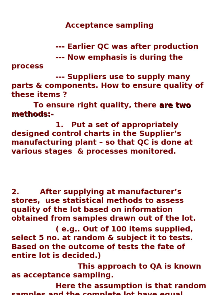 Acceptance Sampling | PDF