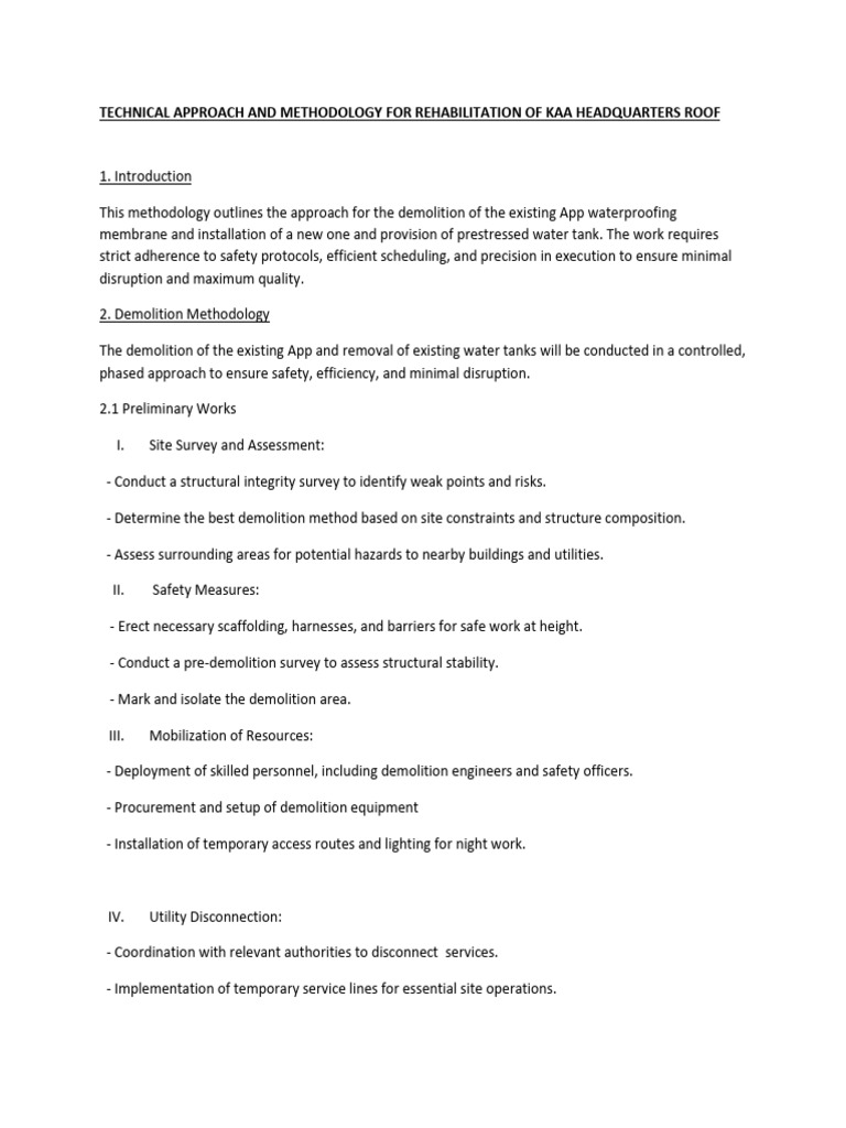 TECHNICAL APPROACH AND METHODOLOGY FOR REHABILITATION OF KAA ...