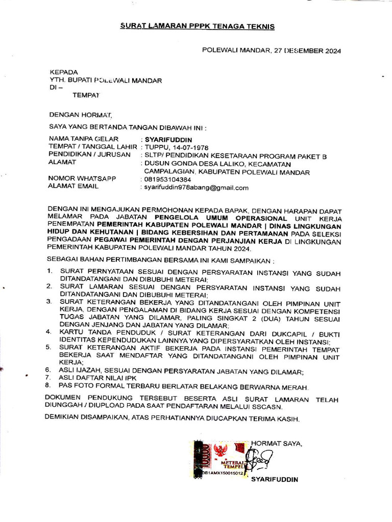 SURAT LAMARAN-dikompresi | PDF