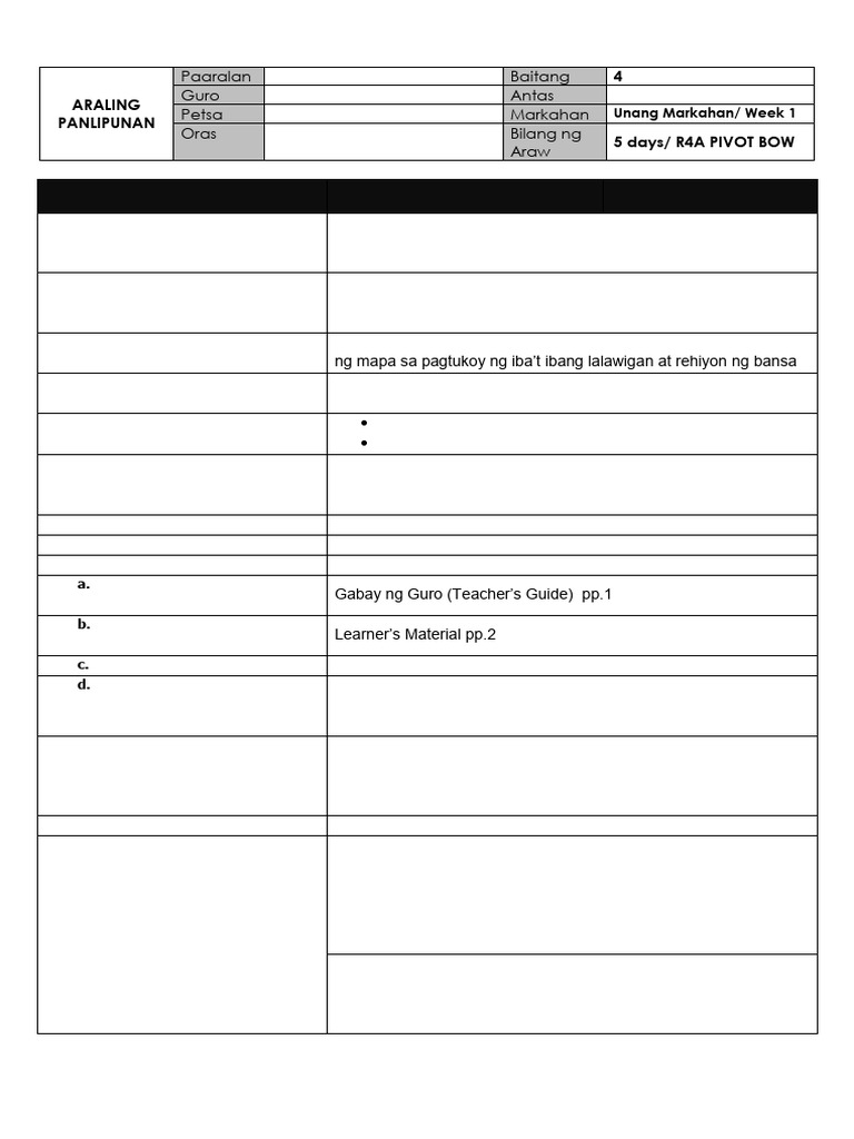 AP4-Q1-MELC-1-WEEK 1 | PDF