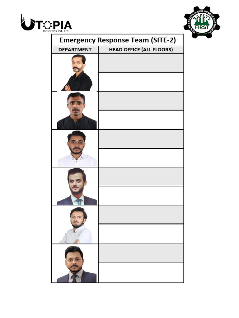 Emergency Response Team Contacts | PDF
