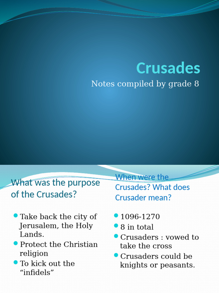 Crusades Student Notes Outline | PDF | Crusades | Saladin
