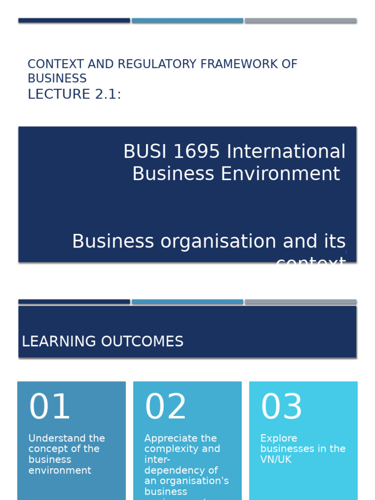 Lecture 2.1. Business Organisation and Its Context 2021 | PDF ...