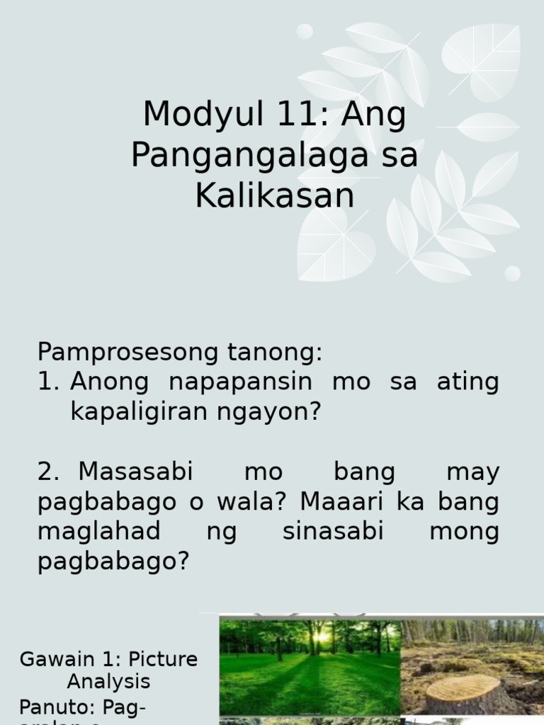 Modyul 11 Pangangalaga Sa Kalikasan | PDF