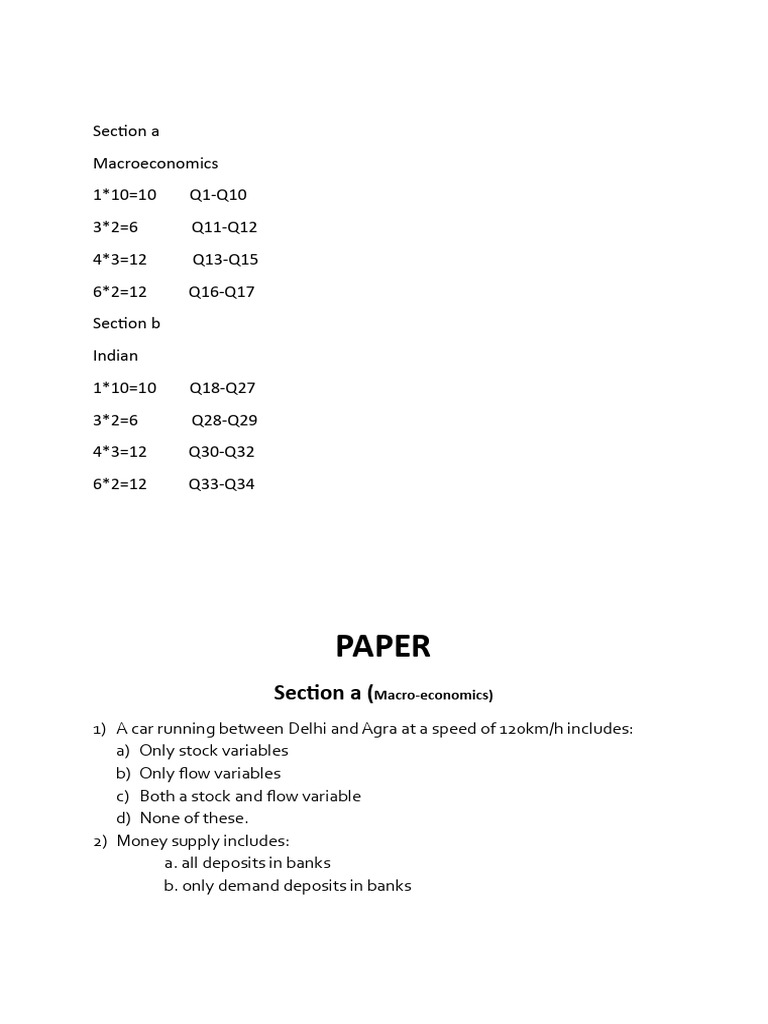 ECONOMICS Paper | PDF | Macroeconomics | Economics