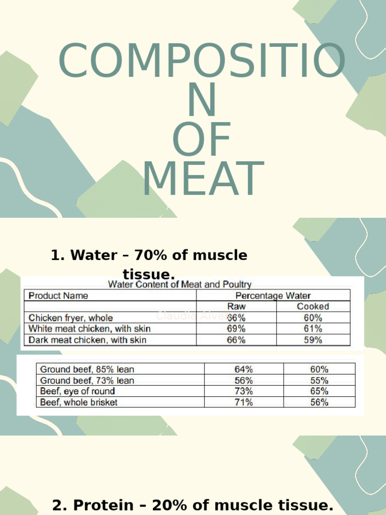 Composition of Meat | PDF