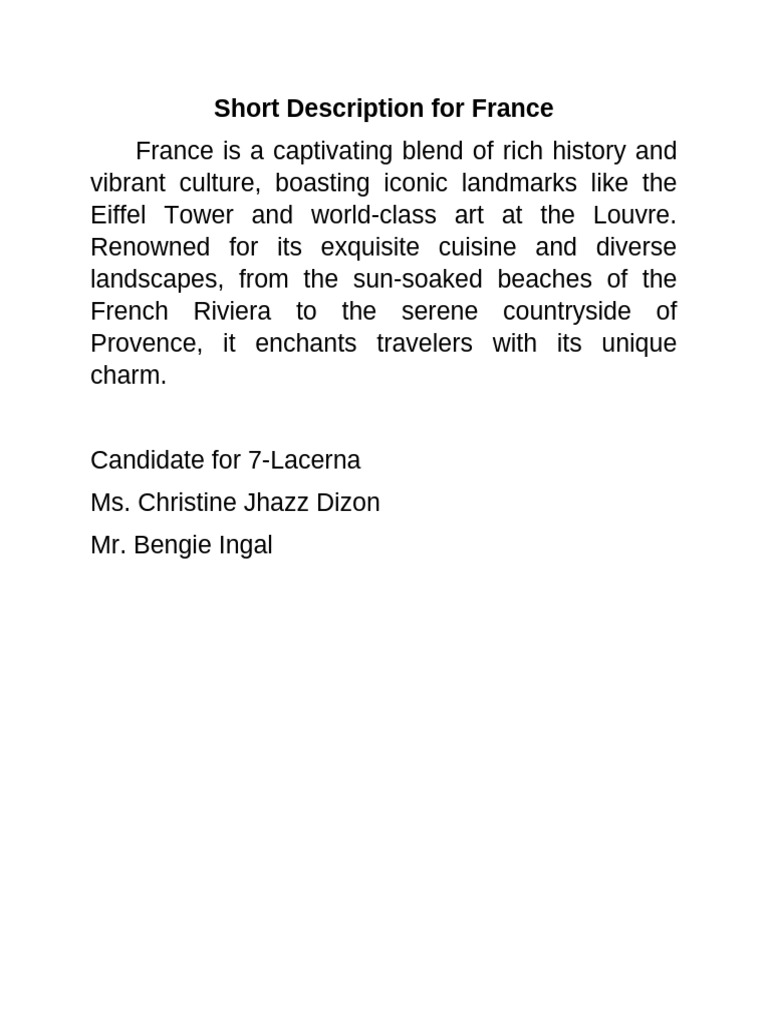 France: A Brief Cultural Overview | PDF