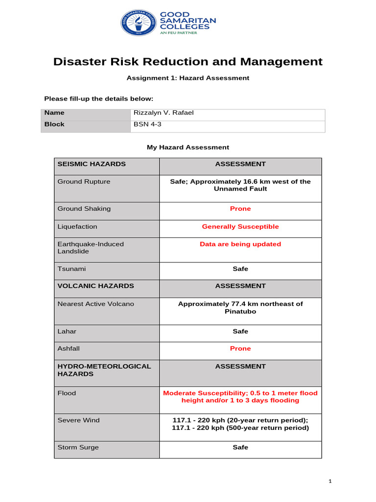 Hazard Assessment Report | PDF