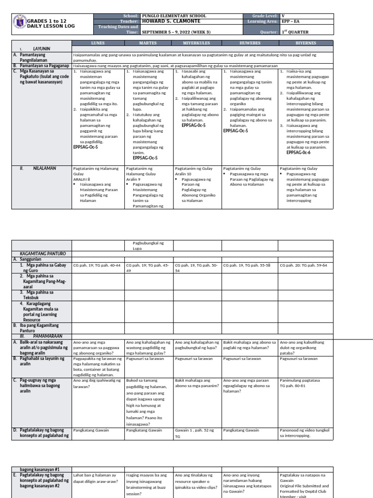 DLL - Epp 5 - Q1 - W3 | PDF