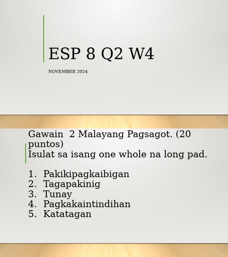 ESP 8 Q2 W4 Activity | PDF