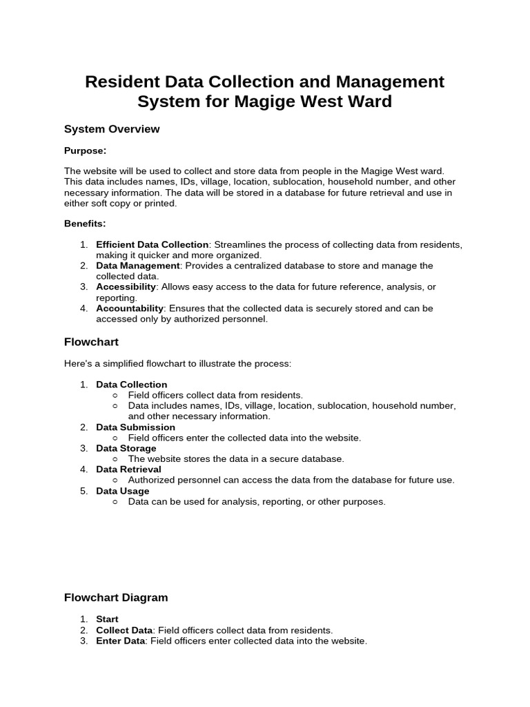 Magige West Resident Data Management System | PDF | Databases | Data