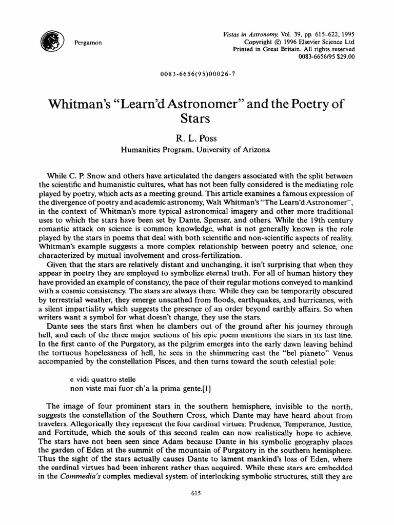 When I Heard The Learned Astronomer Article | PDF