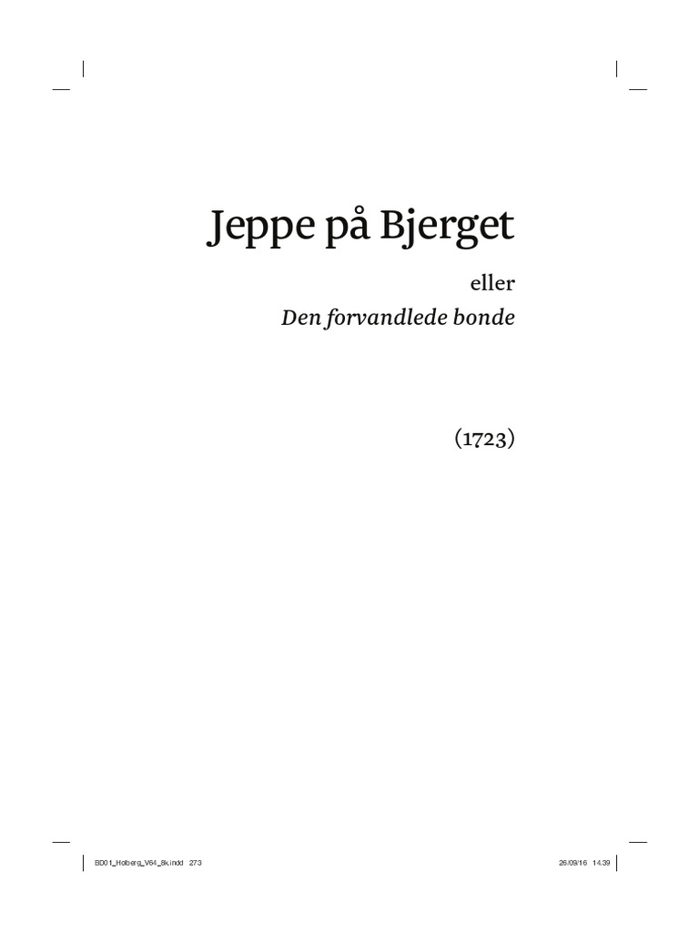 Jeppe På Bjerget Dansk | PDF