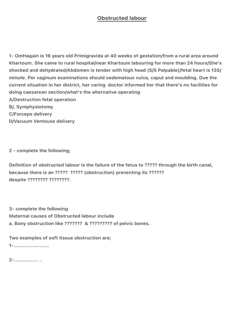 Obstructed Labour | PDF