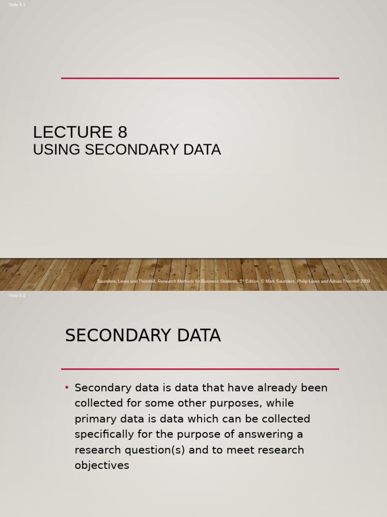 Secondary Data | PDF | Data | Survey Methodology