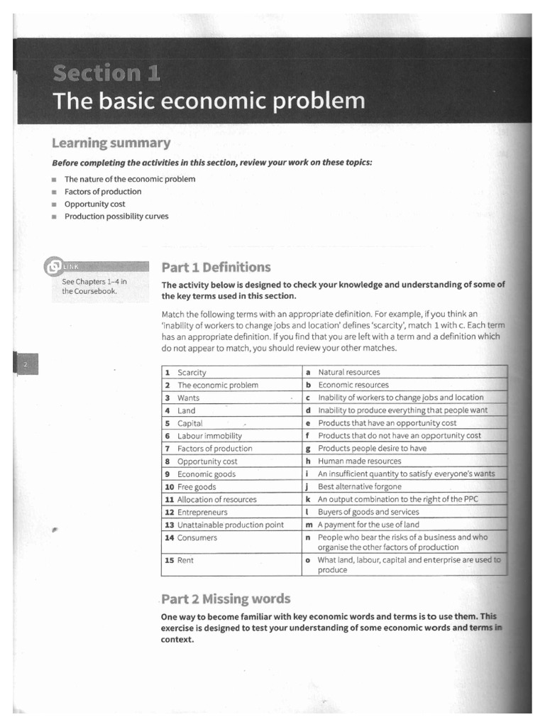 Section 1 - Chapter 1 To 4 Revision Worksheet | PDF