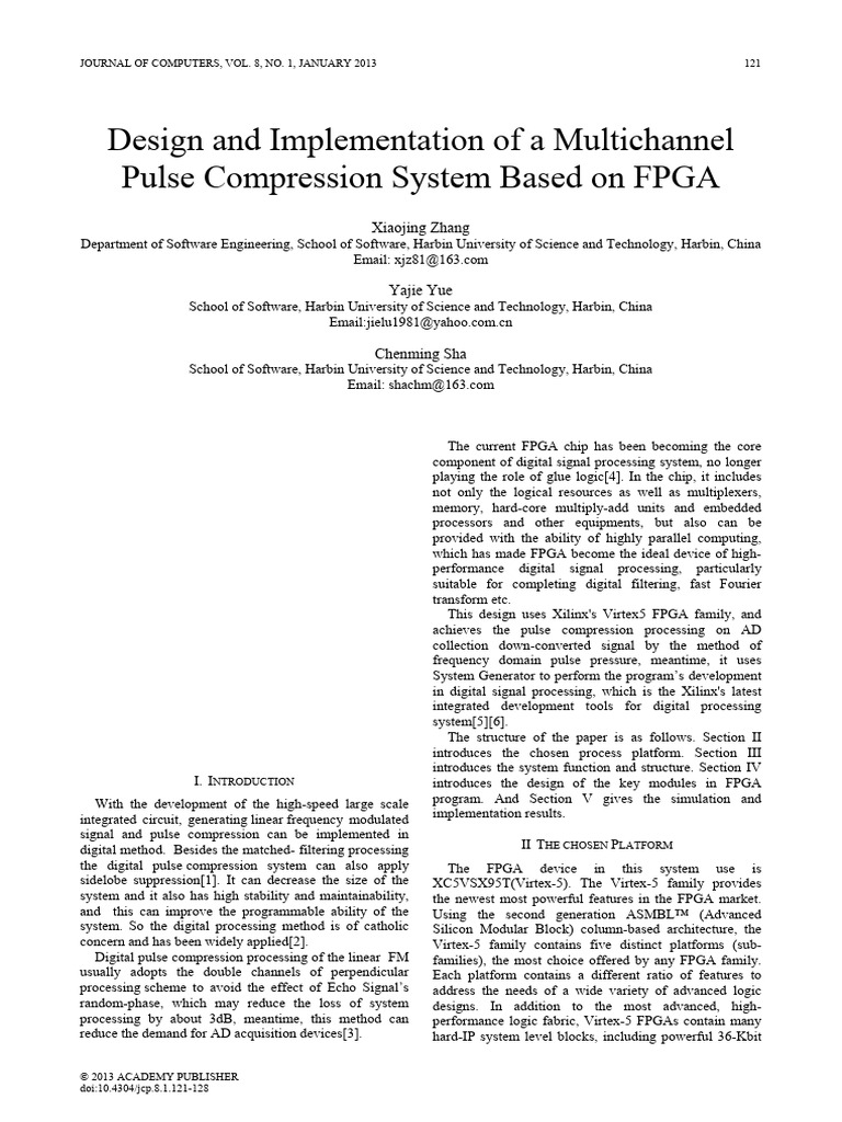 Design and Implementation of Multichannel Pulse Compression System ...
