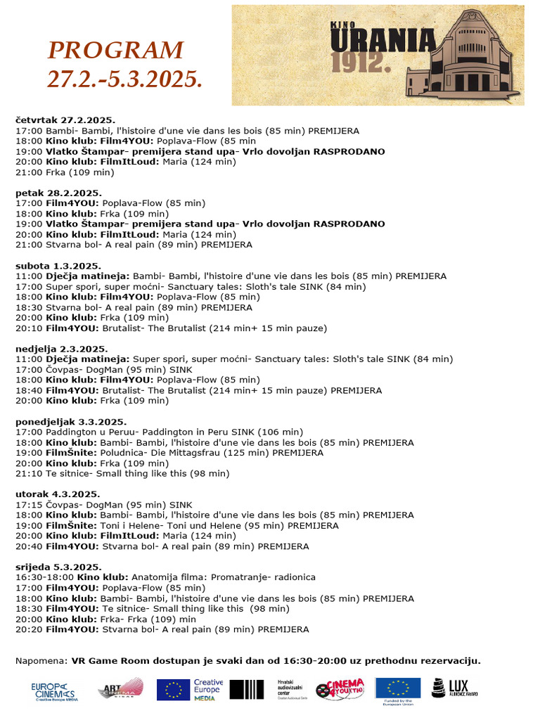 Program 27.2.-5.3.2025. | PDF