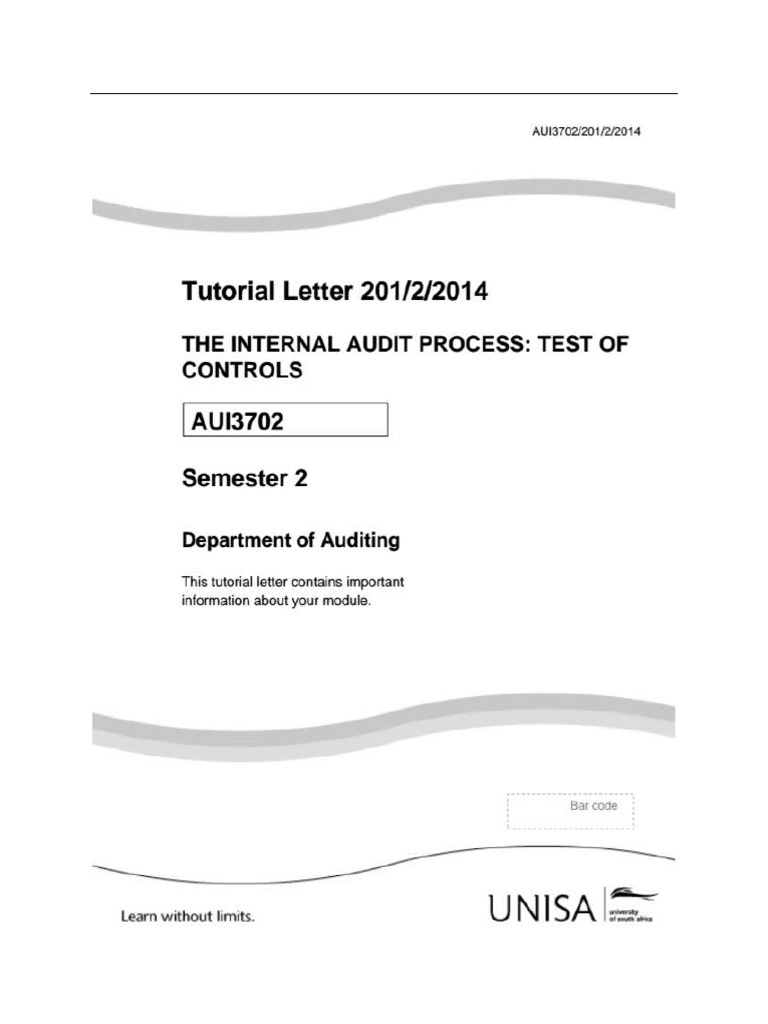 AUI3702-201 2014 2 B PDF | PDF | Internal Audit | Audit