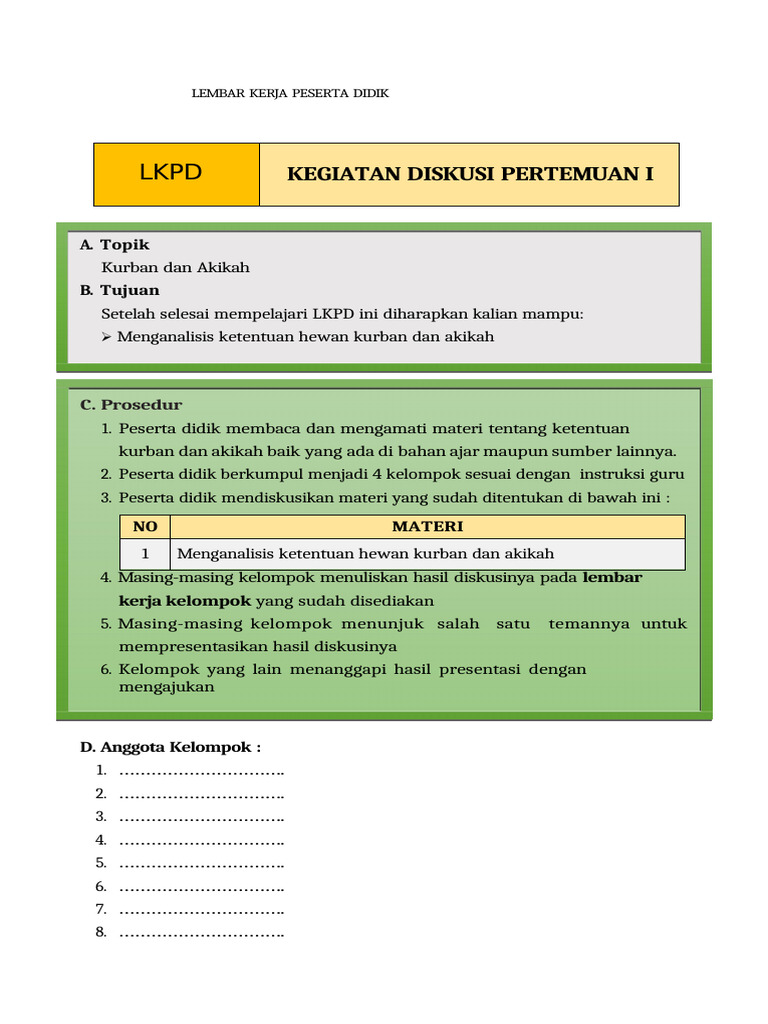 Lembar Kerja Peserta Didik Fikih | PDF