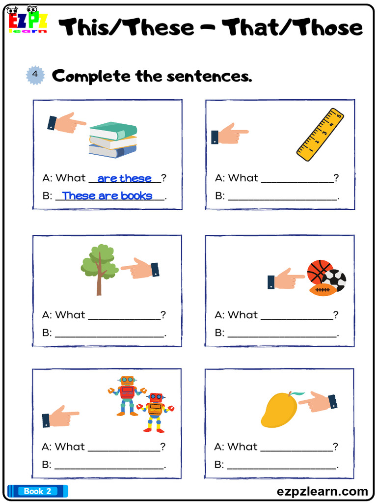 This These That Those Plurals Worksheet Bk2 | PDF