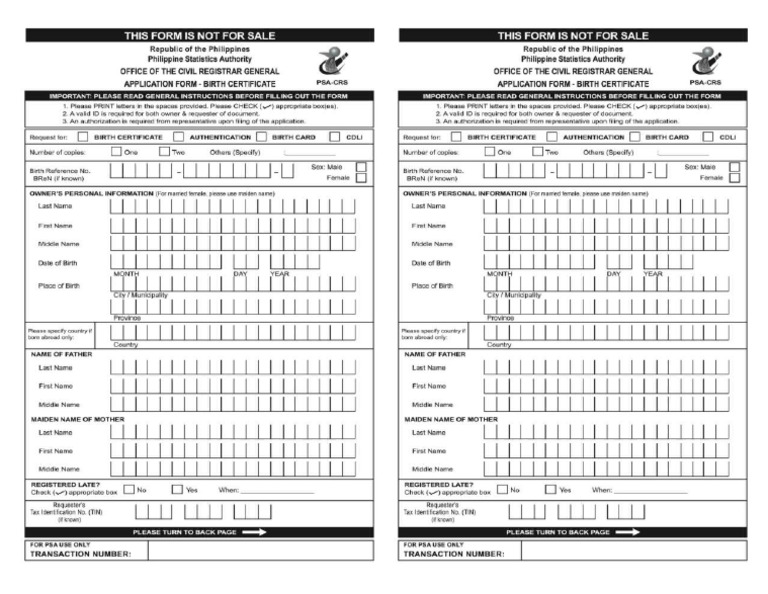 Request Form Birth | PDF