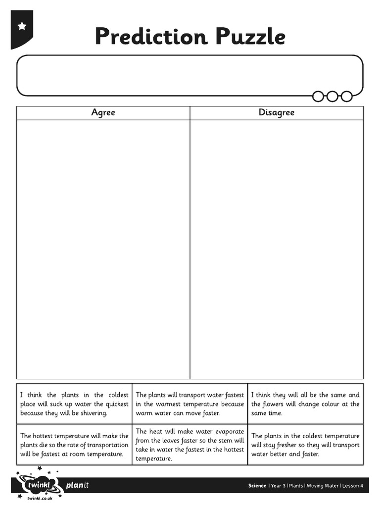 Activity Sheet Prediction Puzzle | PDF