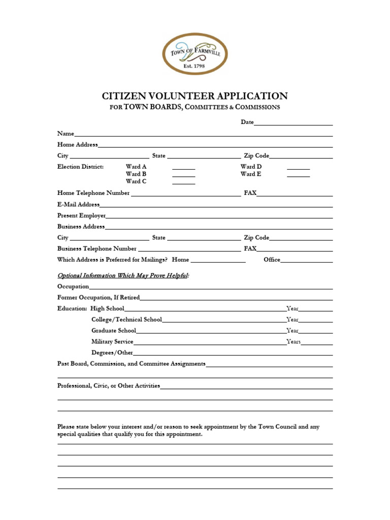 Citizen Volunteer Application | PDF