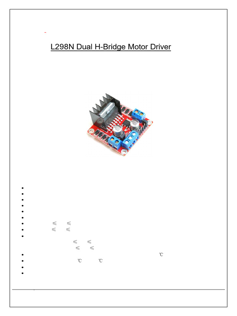 L298N Motor Driver Manual | PDF | Arduino | Electrical Engineering