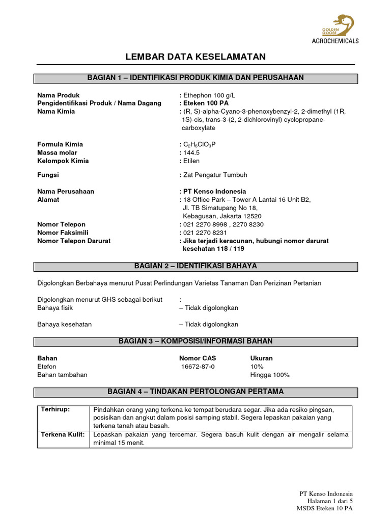 MSDS Eteken-Updated | PDF